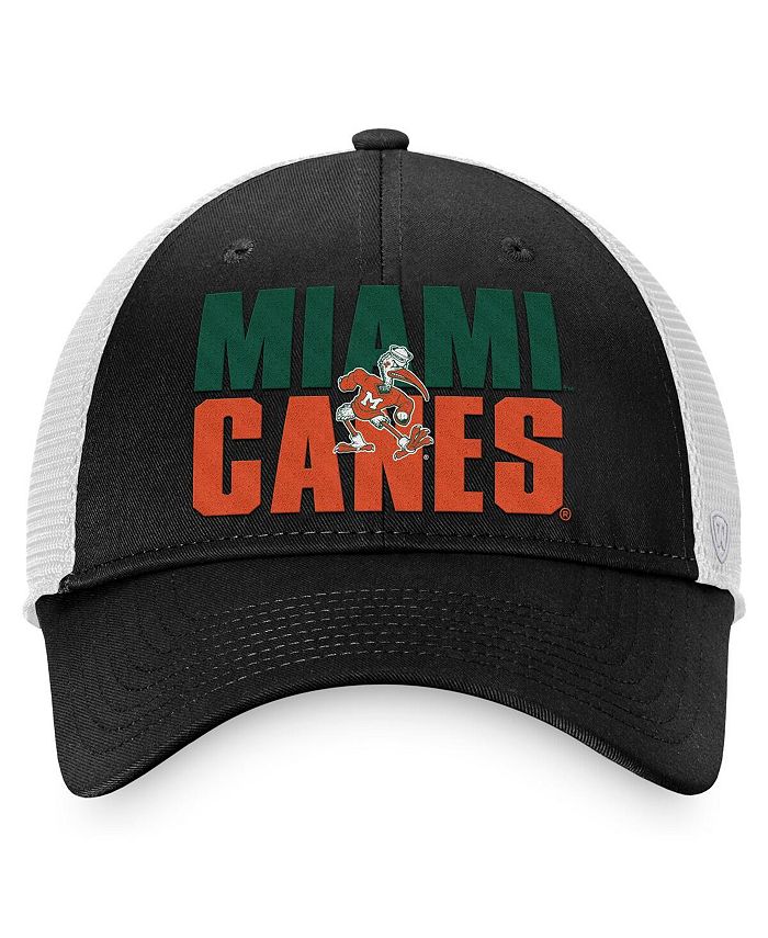 Top of the World Men's Black, White Miami Hurricanes Stockpile Trucker ...