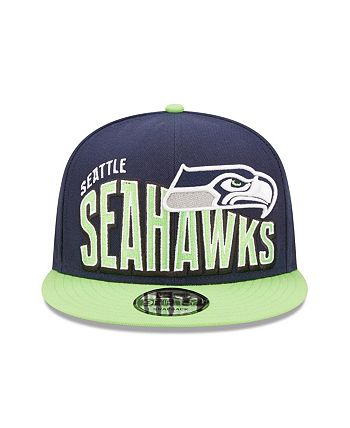 New Era Men's College Navy, Neon Green Seattle Seahawks Wordmark Flow ...