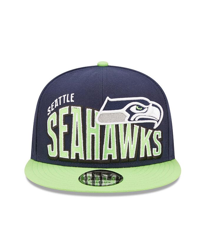 New Era Men's College Navy, Neon Green Seattle Seahawks Wordmark Flow ...