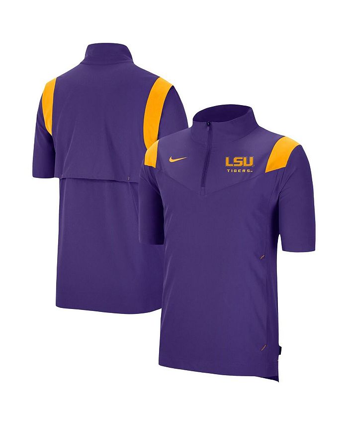 Nike Men's Purple LSU Tigers Coach Short Sleeve Quarter-Zip Jacket - Macy's