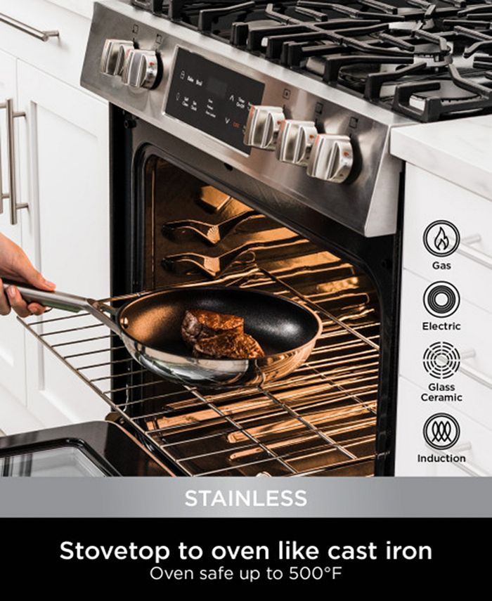 Ninja Stainless Steel 3 Piece Foodi NeverStick Stainless Bundle Fry Pan ...