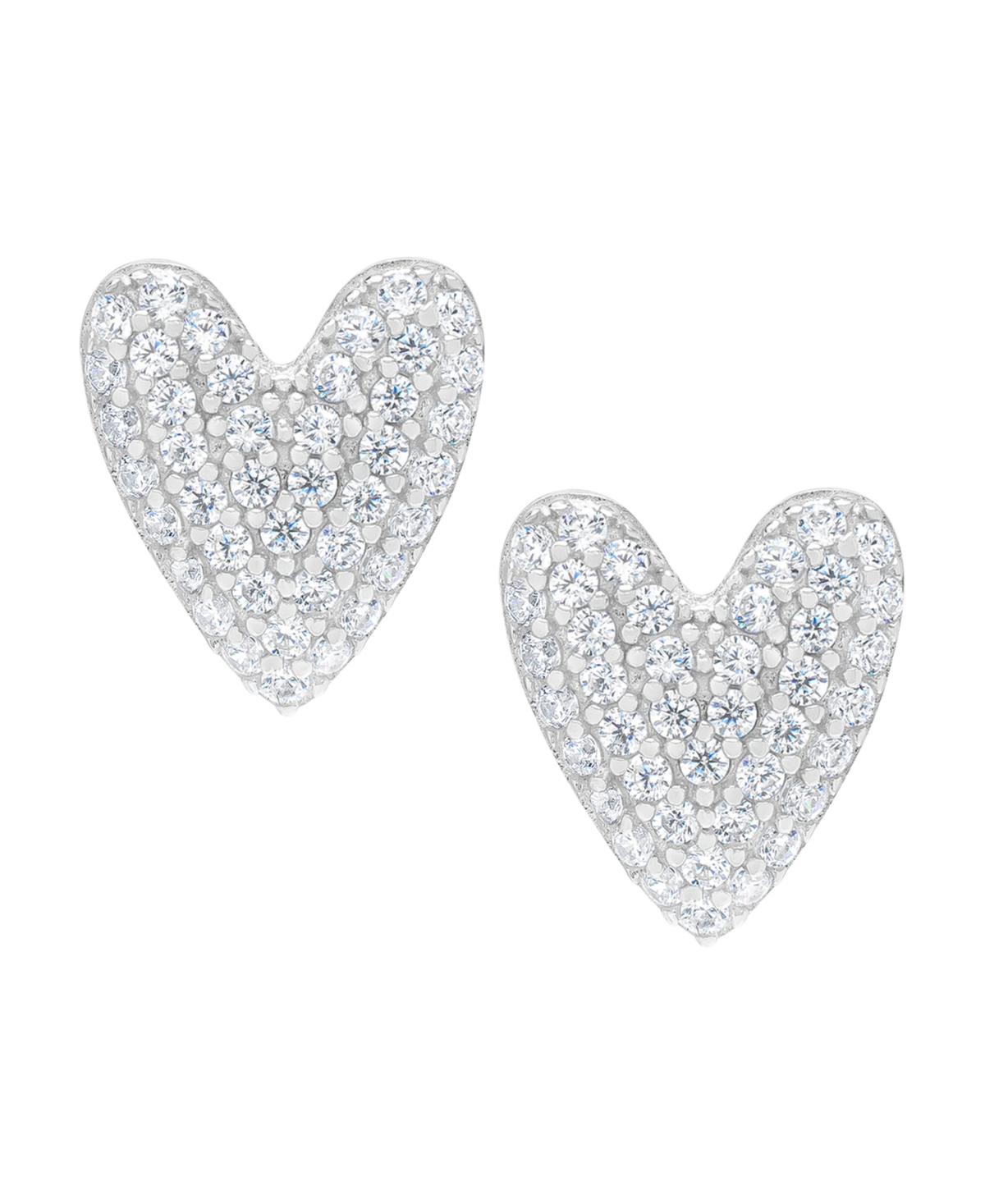 Click here for Macys Silver Plated Brass Cubic Zirconia Heart Stu... prices