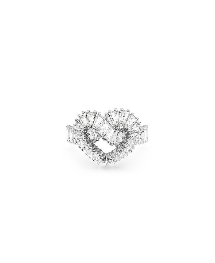 Swarovski Crystal Heart, White Matrix Cocktail Ring - Macy's