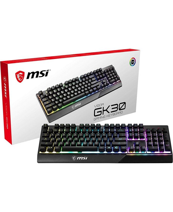 MSI Keyboard Vigor GK30 Gaming Wired Membrane 6 zones RGB lighting - Macy's