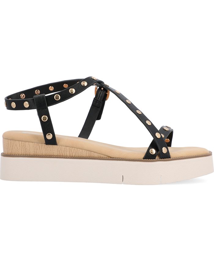 Journee Collection Women's Lindsay Studded Platform Sandals - Macy's