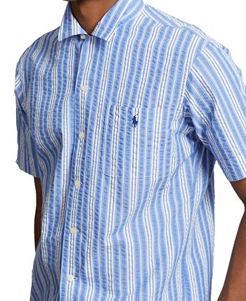 Polo Ralph Lauren Men's Classic-Fit Seersucker Camp Shirt - Macy's