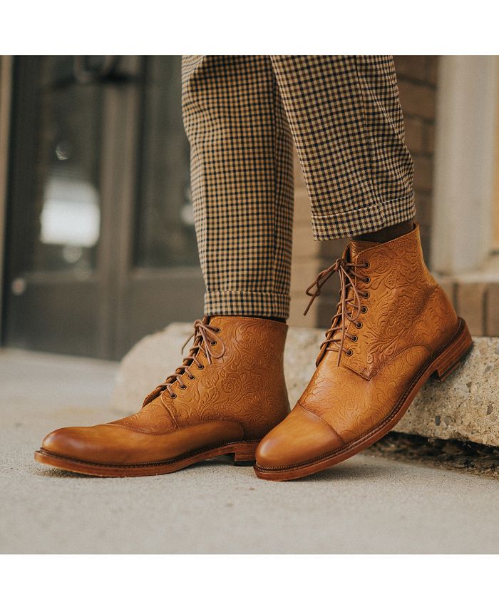 Taft Men's Paris Floral Embossed Leather Dress Boots - Macy's