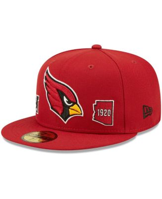 Men's New Era Cardinal Arizona Cardinals Identity 59Fifty Fitted Hat ...