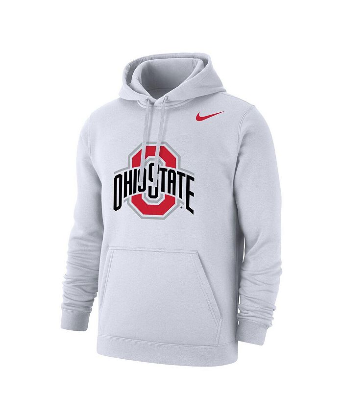 Nike Men's White Ohio State Buckeyes Logo Club Pullover Hoodie - Macy's
