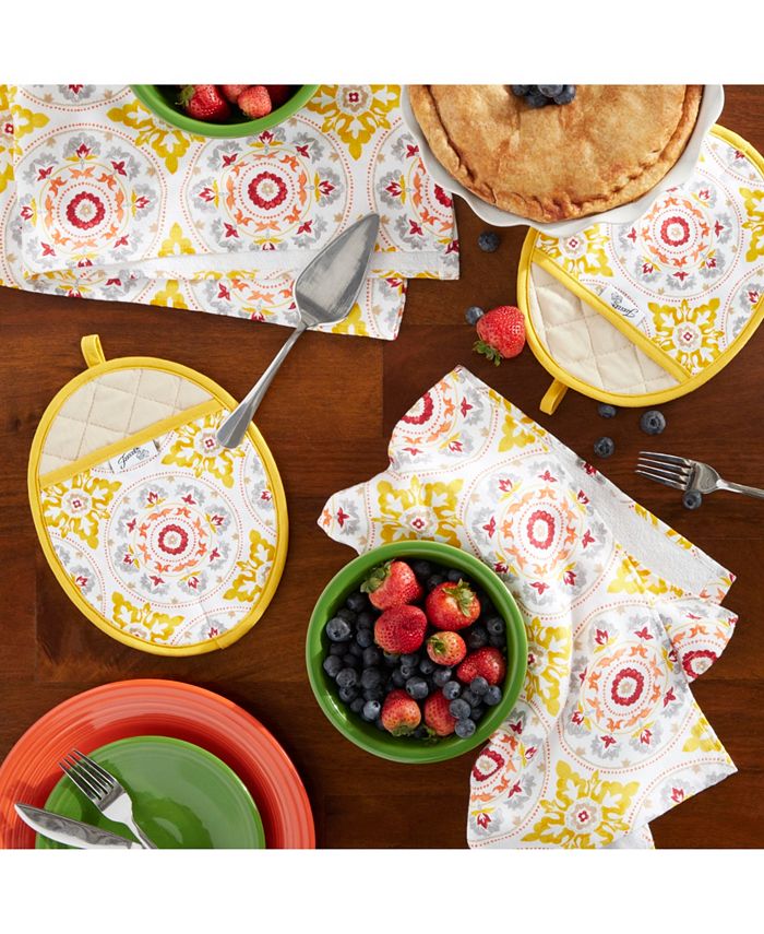 Fiesta Positano Tile 4pk Set (2 kitchen towels & 2 Pot holders) - Macy's