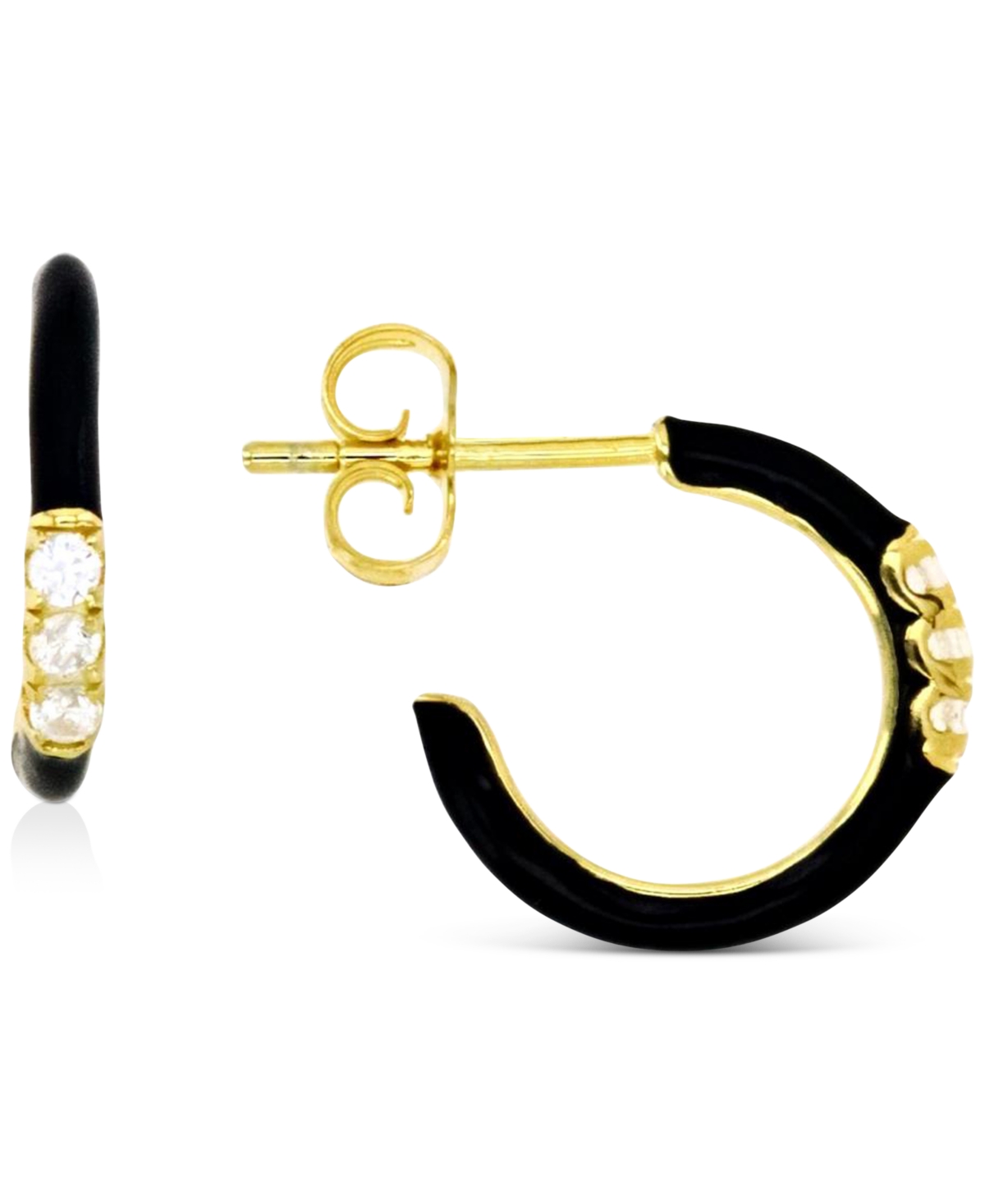 Click here for Cubic Zirconia & Enamel Small C-Hoop Earrings  0.5... prices