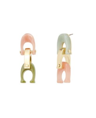 COACH Two-Tone Signature Resin Link Earrings - Macy's