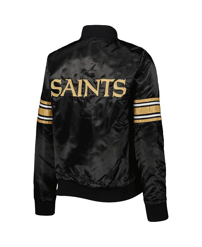 Starter Women's Black New Orleans Saints Line Up Satin Full-Snap ...