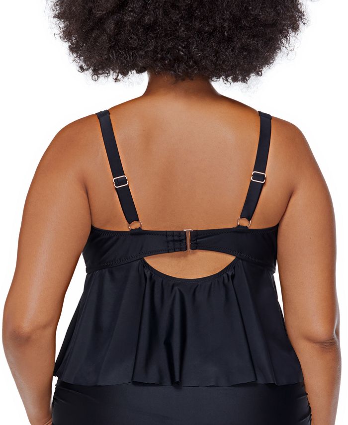 Raisins Curve Plus Size Topanga Tie-Front Keyhole Tankini Swim Top - Macy's