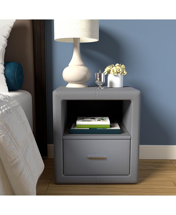 Boyd Sleep 21" Faux Leather Lombardi Upholstered Nightstand & Reviews ...