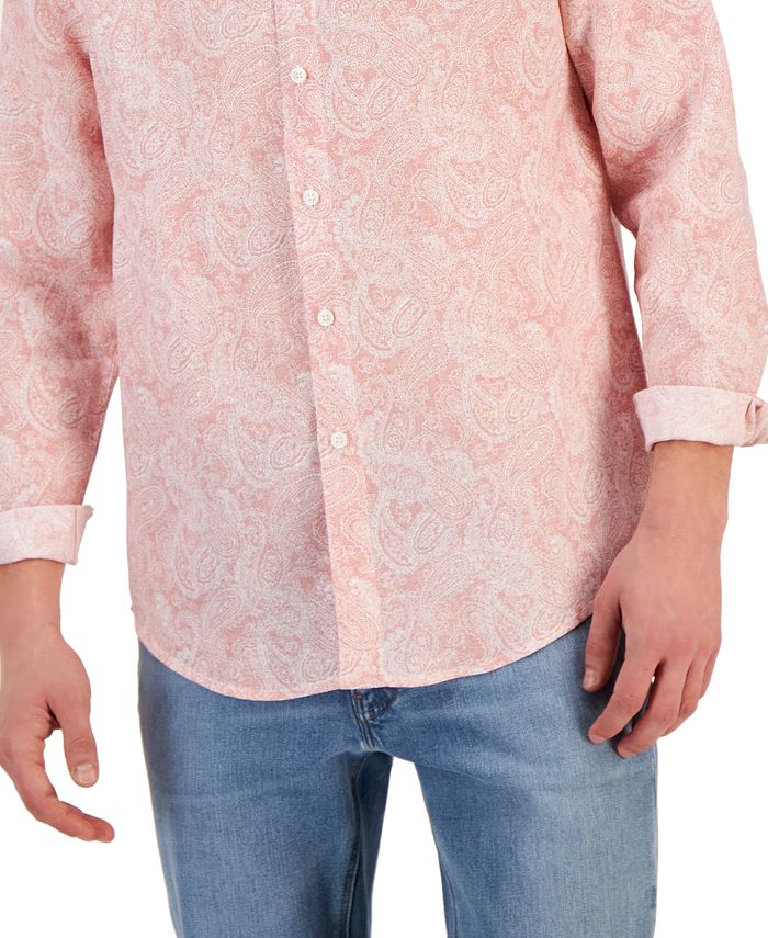 Club Room Mens Long Sleeve Elevated Kona Paisley Shirt Created For