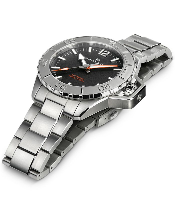 Hamilton Men's Swiss Automatic Khaki Navy Frogman Stainless Steel ...