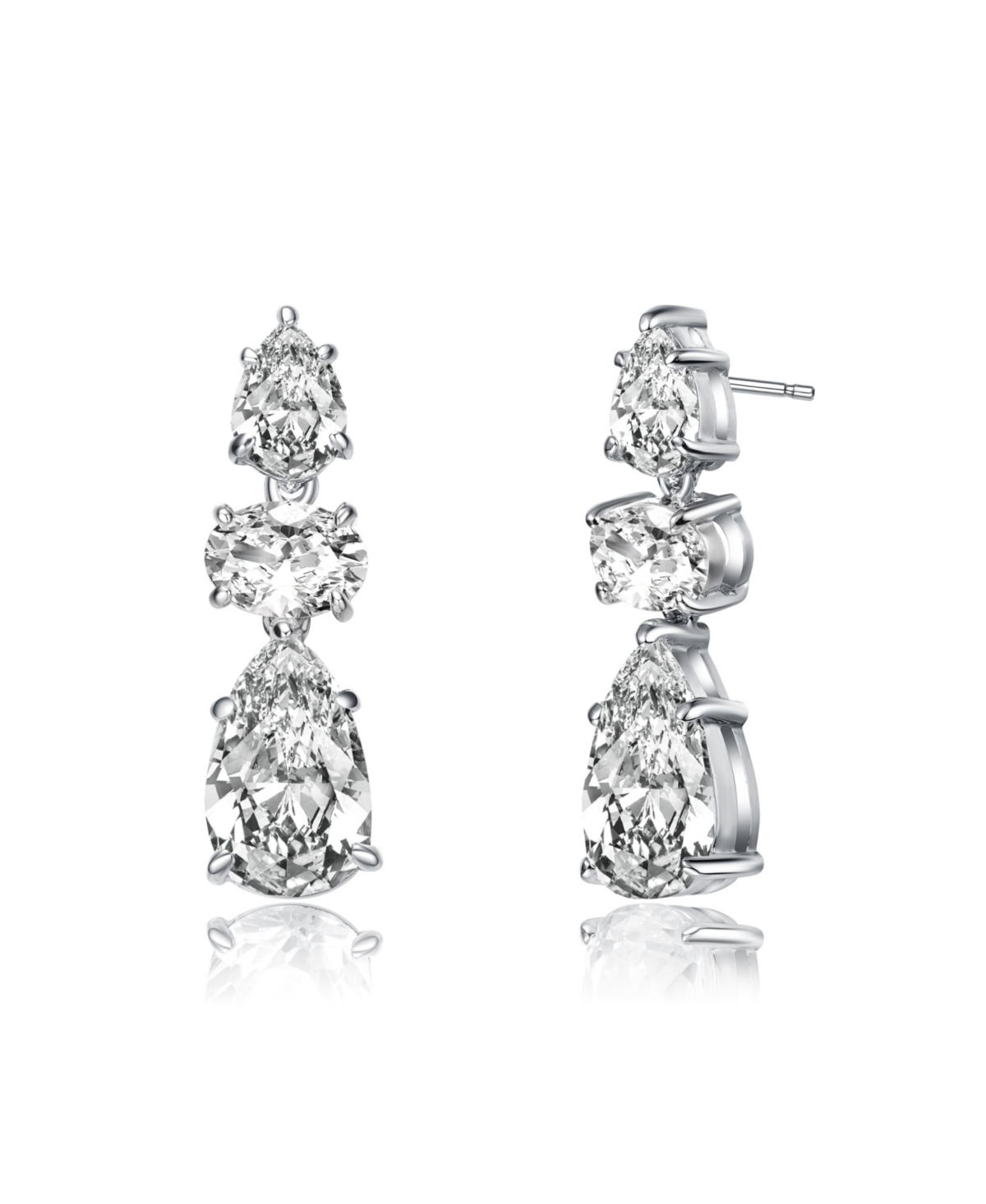 Click here for Radiant White Gold Plated Drop Earrings in Sterlin... prices