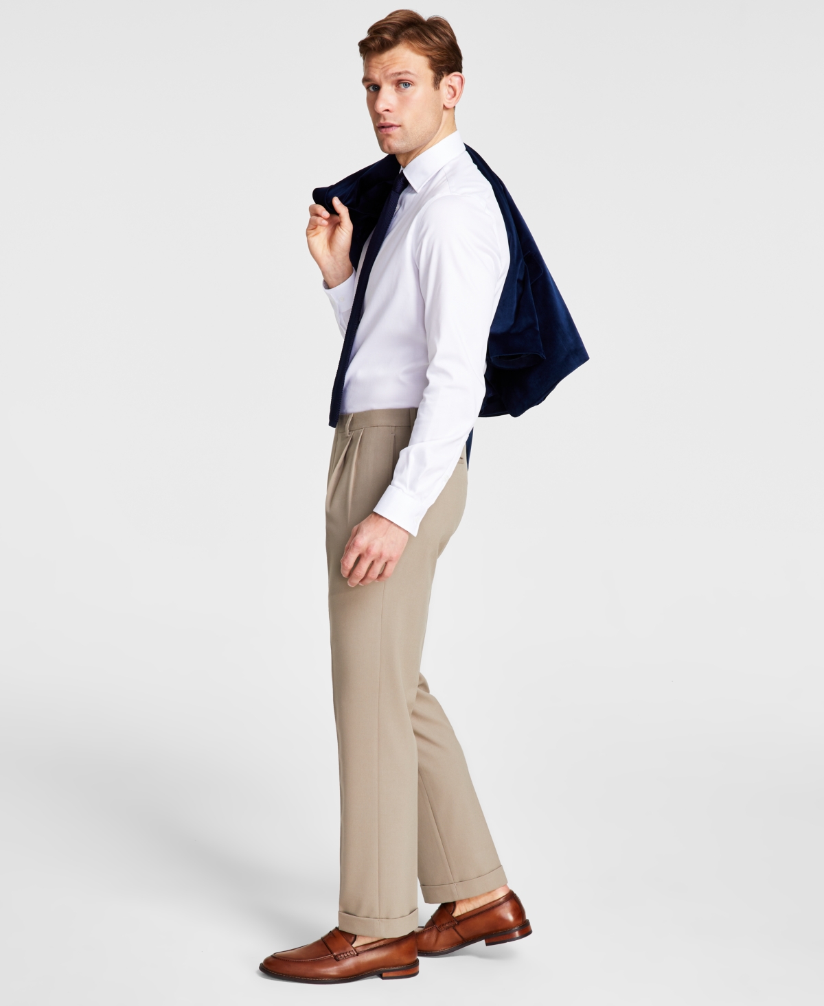 Click here for Michael Kors Mens Pleated Solid Classic Fit Pants... prices
