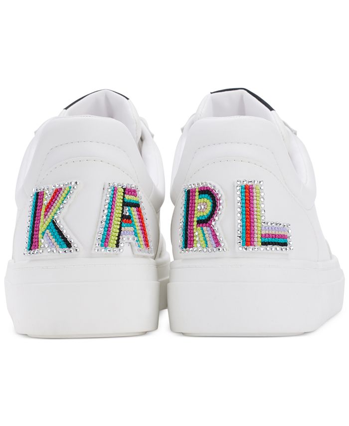 KARL LAGERFELD PARIS Women's Calico Patch Lace-Up Low-Top Sneakers - Macy's