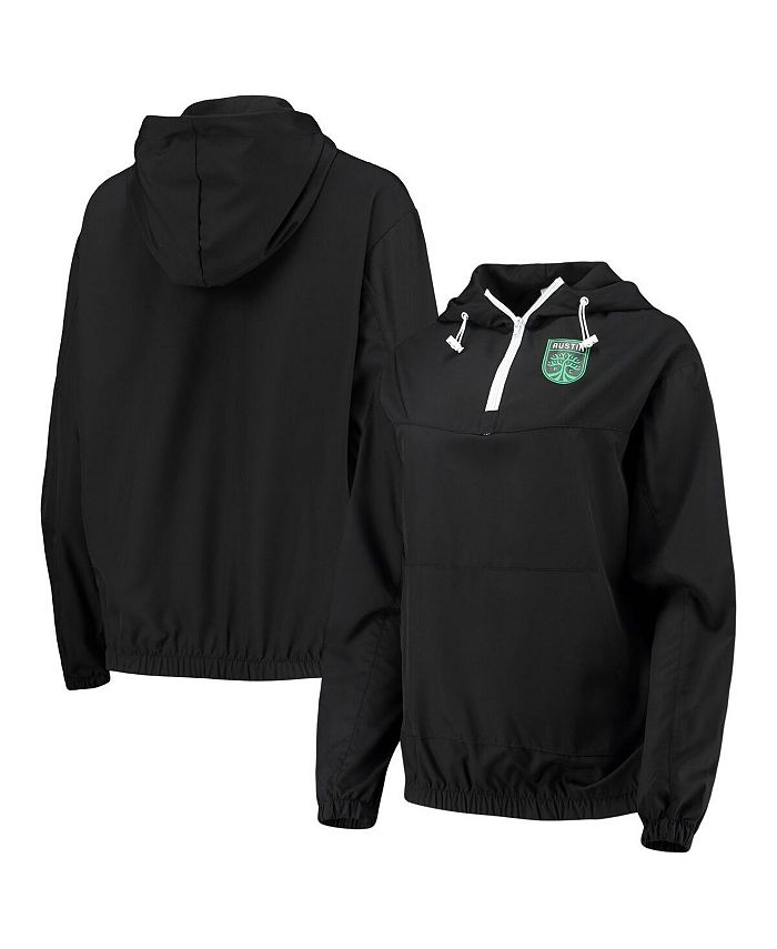 ZooZatz Women's Black Austin FC Swishy Anorak Quarter-Zip Jacket - Macy's