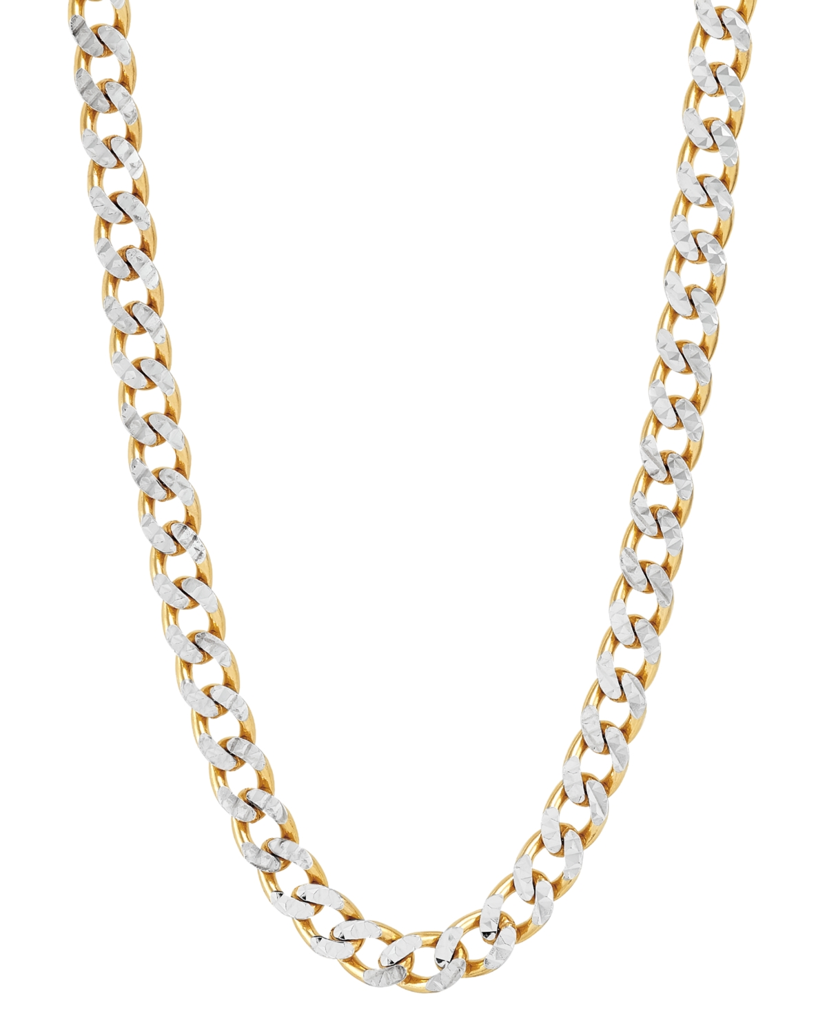 Click here for Two-Tone Curb Link 22 Chain Necklace in Sterling S... prices