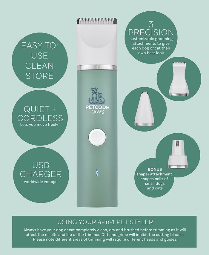 Petcode Paws 4-in-1 Pet Styler Trimmer Filer For Dogs and Cats - Macy's