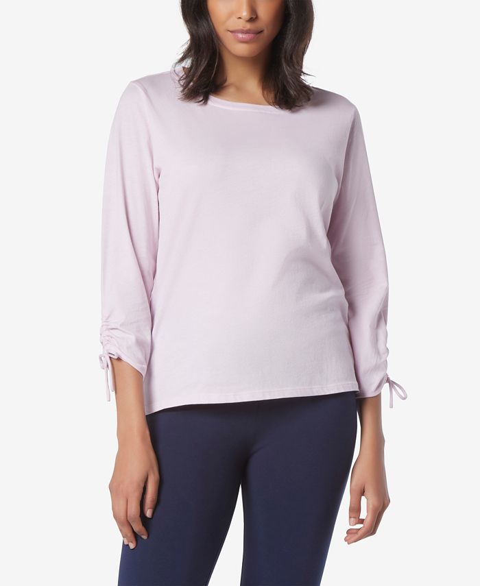 Marc New York Women's 3/4 Sleeve T-shirt with Cinched Sleeve - Macy's