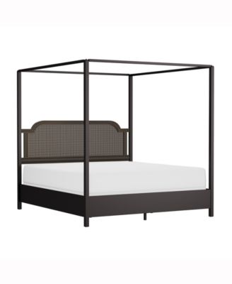 Hillsdale Furniture Melanie Wood and Metal Canopy Bed Oiled Bronze King