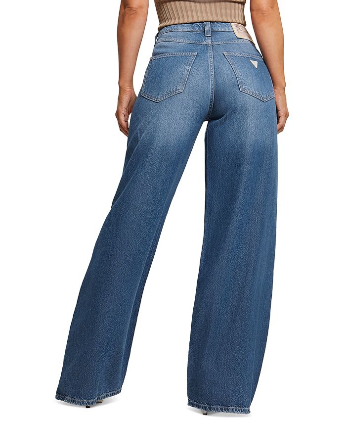 GUESS Women's Bellflower High-Rise Ultra-Wide Leg Jeans - Macy's