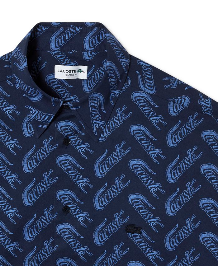 Lacoste Men's Relaxed Fit Crocodile Pattern Shirt - Macy's