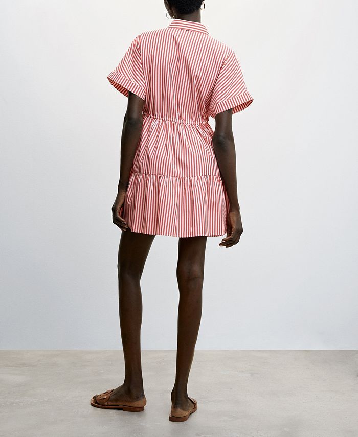 MANGO Women's Striped Ruffle Dress - Macy's