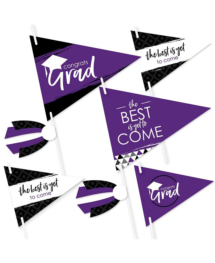 Big Dot of Happiness Purple Grad Best is Yet to Come Triangle Props ...