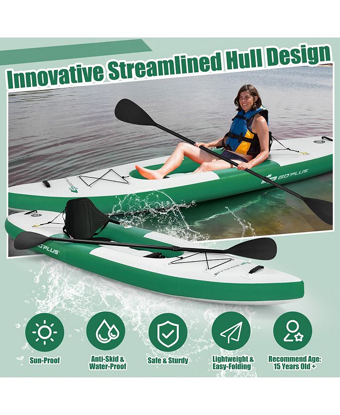 Blow Up Kayak Segmart 130'' 2-Person Inflatable Kayak With Aluminum Oar ...