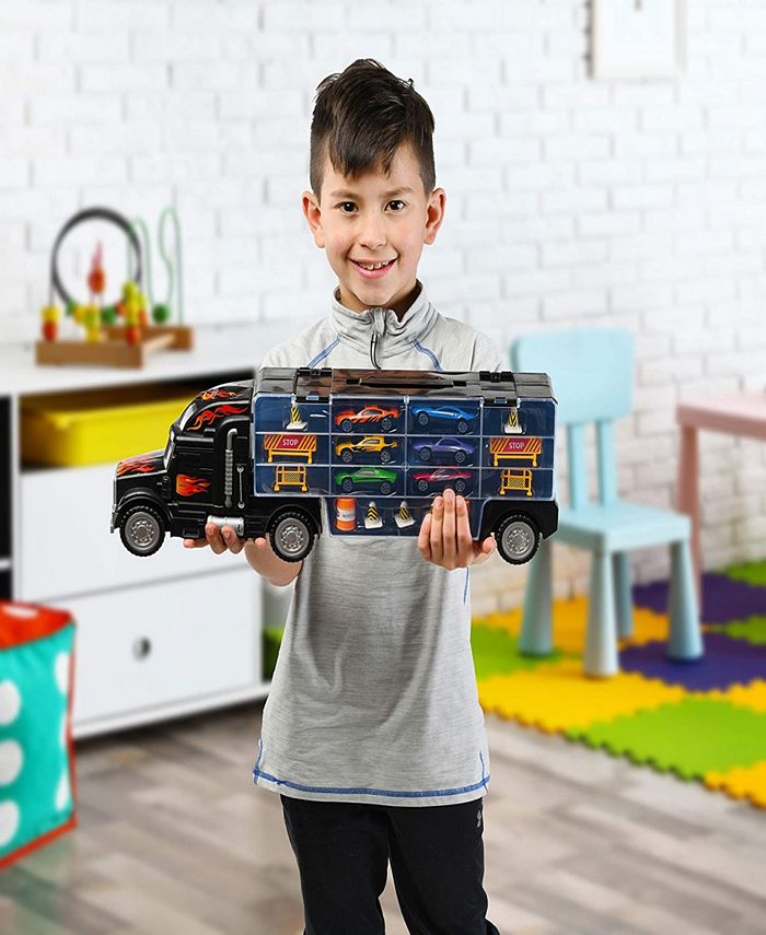 Play22 Toy Truck Transport Car Carrier - Includes 6 Toy Cars ...