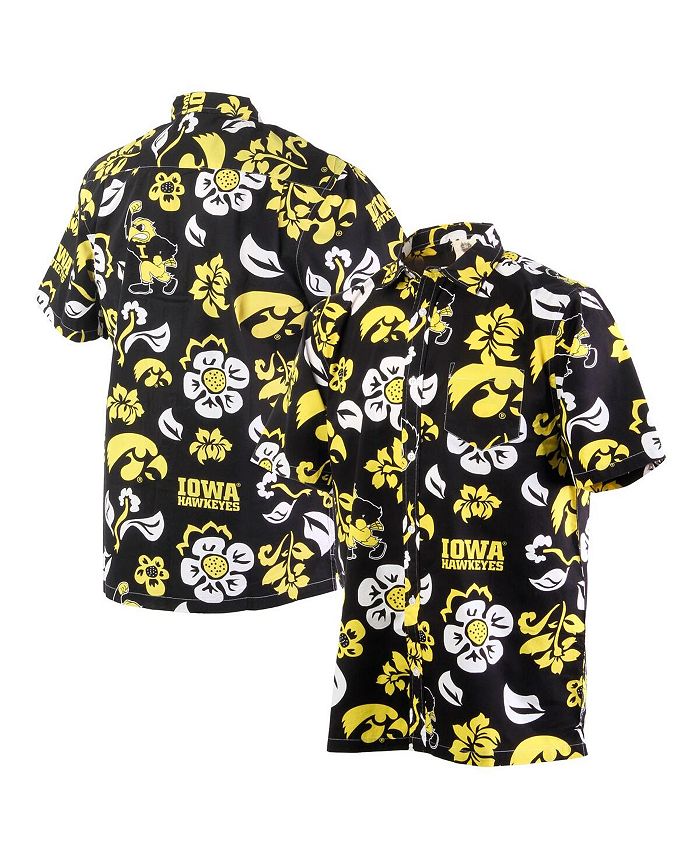 Wes & Willy Men's Black Iowa Hawkeyes Floral Button-Up Shirt - Macy's