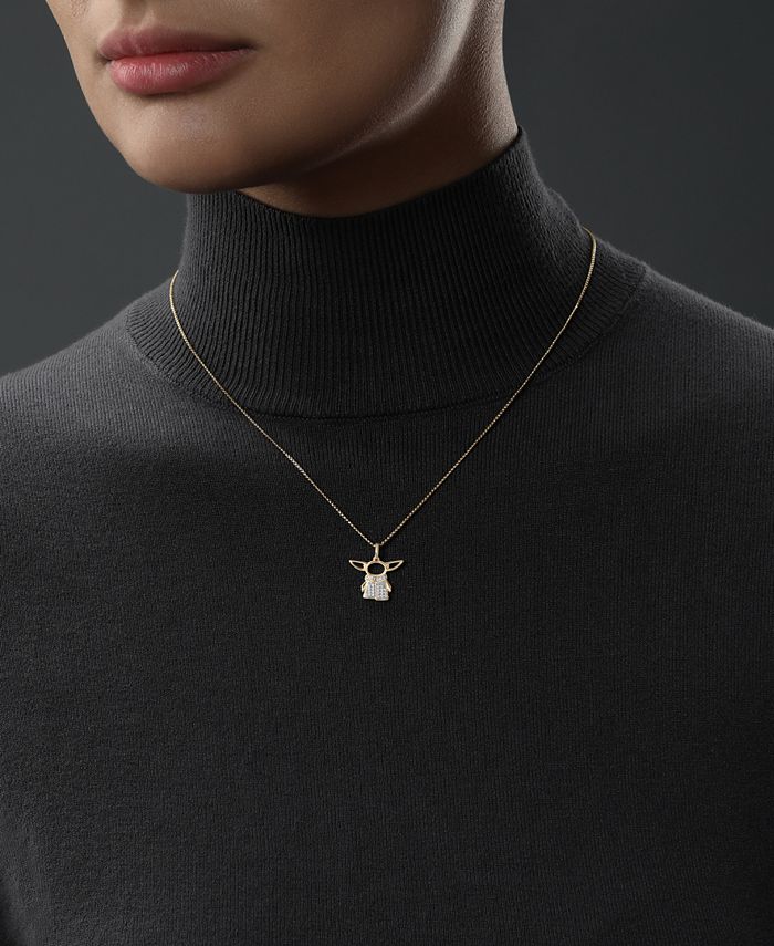 Star Wars Grogu Diamonds Pendant Necklace (1/10 ct. t.w.) in 10K Yellow ...