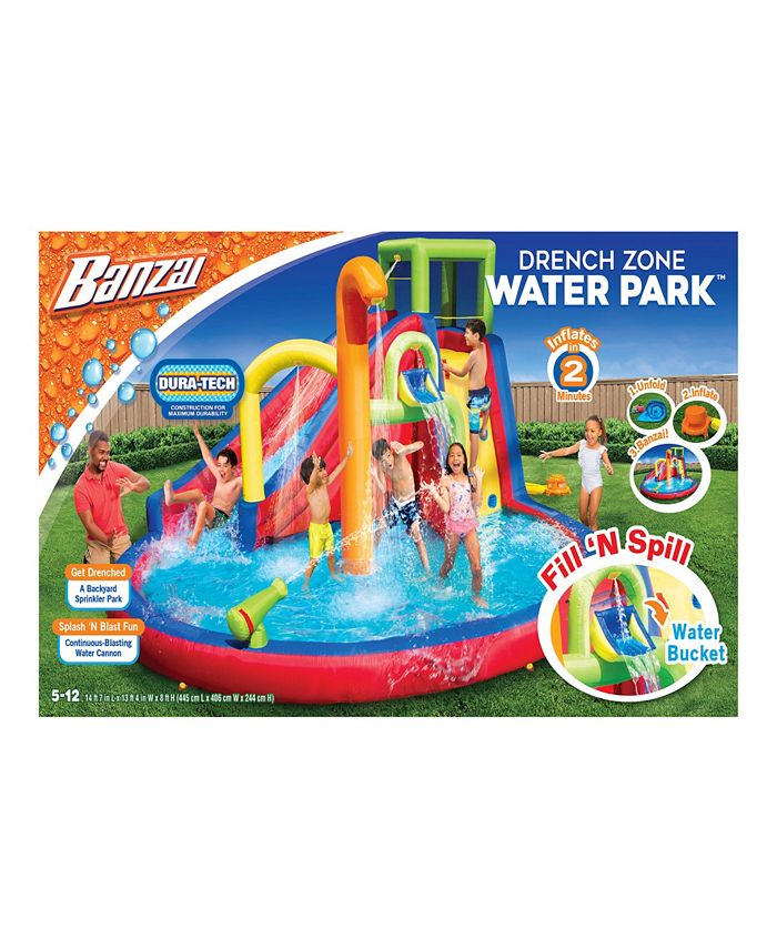 Banzai Drench Zone Water Park With Soaker Bucket, Water Cannon ...