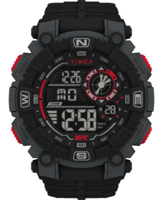 Timex UFC Men's Quartz Redemption Resin Black Watch, 50mm - Macy's