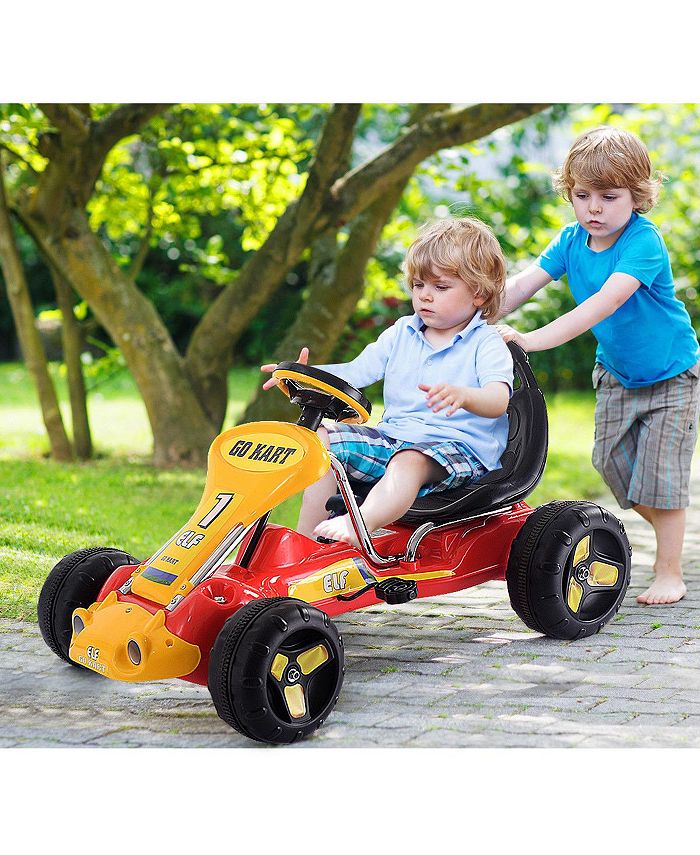 Costway Go Kart Kids Ride On Car Pedal Powered Car 4 Wheel Racer Toy ...
