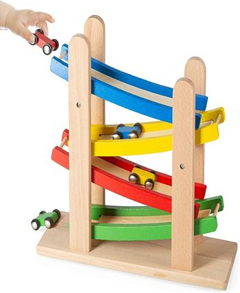 Play22 Wooden Car Ramps Race - 4 Level Toy Car Ramp - Macy's