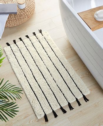 INK+IVY Arbor 20x32" Stripe Tassel Cotton Tufted Rug - Macy's