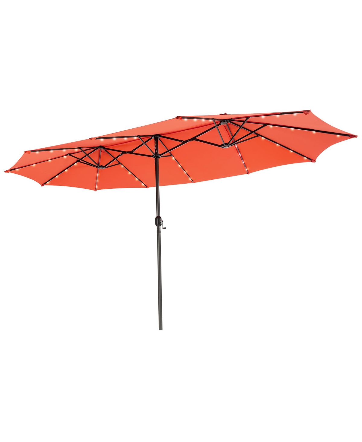 Click here for 15FT Twin Patio Double-Sided Umbrella 48 Solar Led... prices