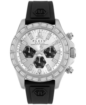 Philipp Plein Men's Chronograph Nobile Racing Black Silicone Strap ...