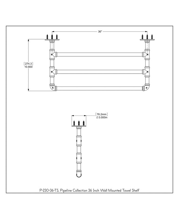 Allied Brass Pipeline Collection 36 Inch Wall Mounted Towel Shelf - Macy's