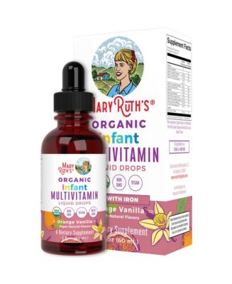MaryRuth Organics Infant Multivitamin + Iron Drops, Vanilla Orange, Org ...
