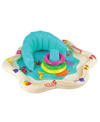 Hoovy Inflatable Baby Splash Mat with Backrest & Fun Stackable Rings ...