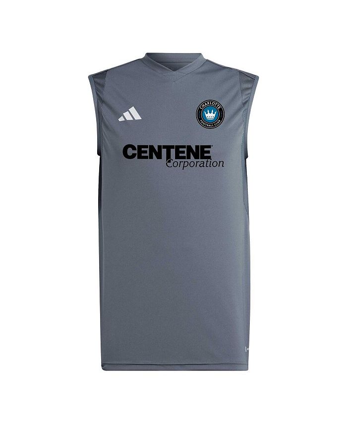 adidas Men's Gray Charlotte FC 2023 On-Field Sleeveless Training Jersey ...