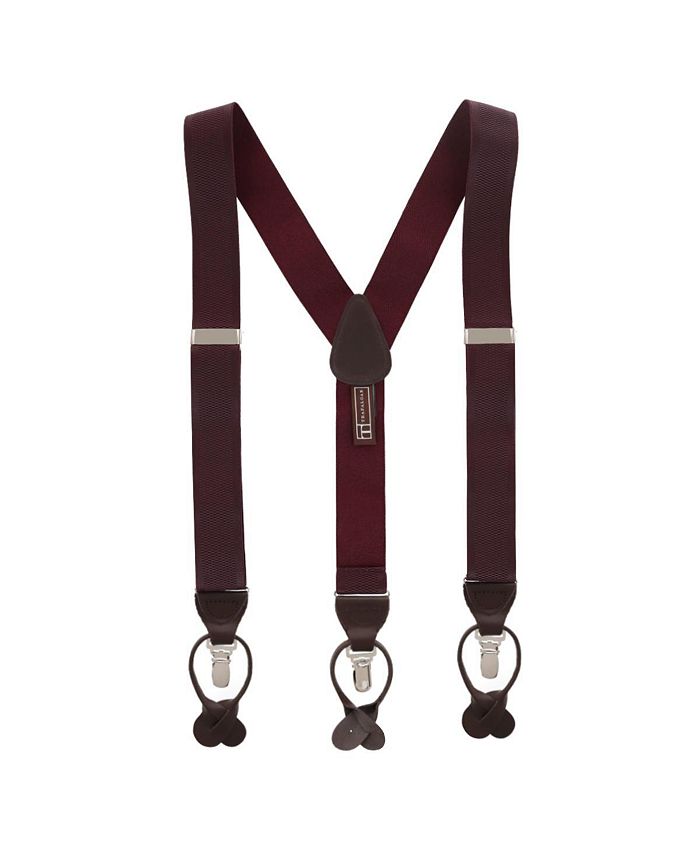 TRAFALGAR Men's Classic Solid Color 38mm Convertible Suspenders - Macy's