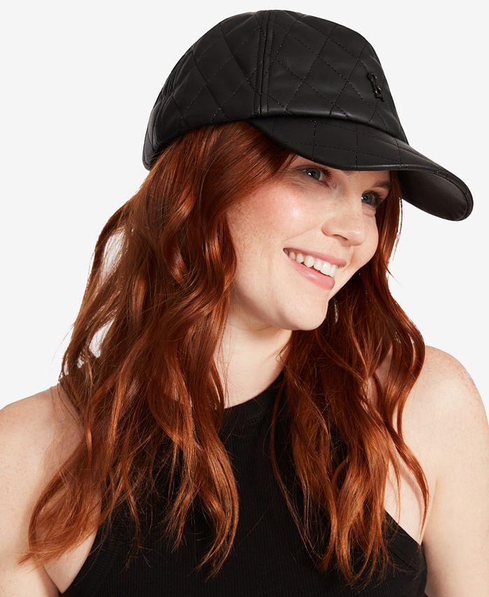 Steve Madden Women's Brita Quilted Faux-Leather Baseball Cap - Macy's